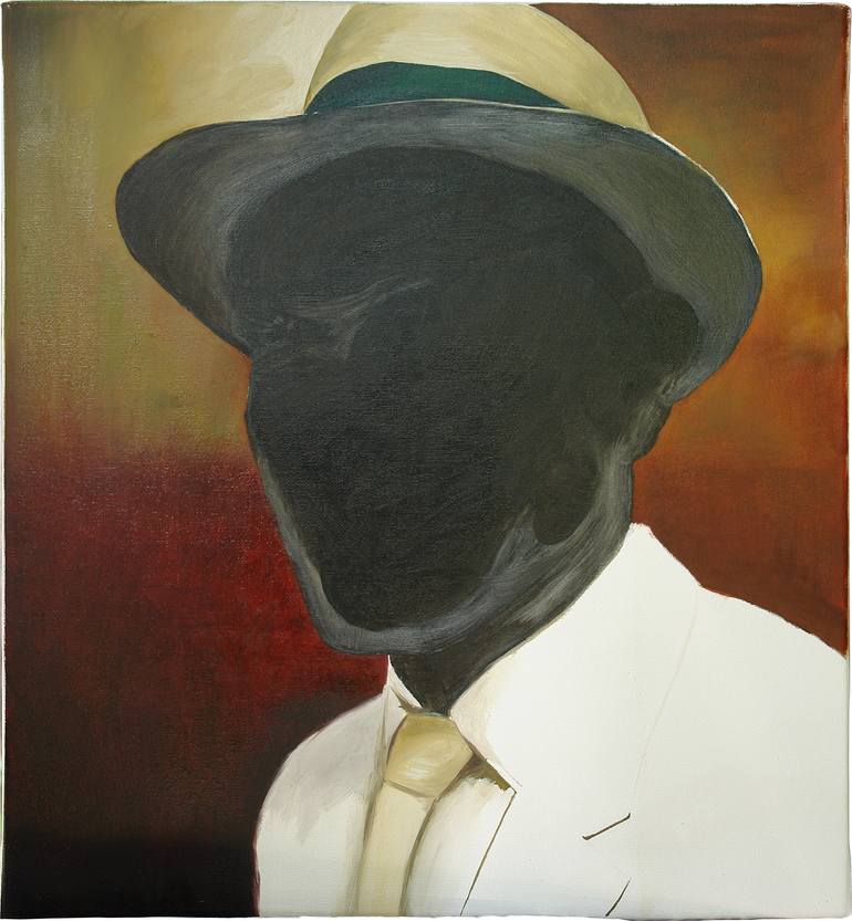 Man In The Hat Painting by Witold Fiedziuk | Saatchi Art