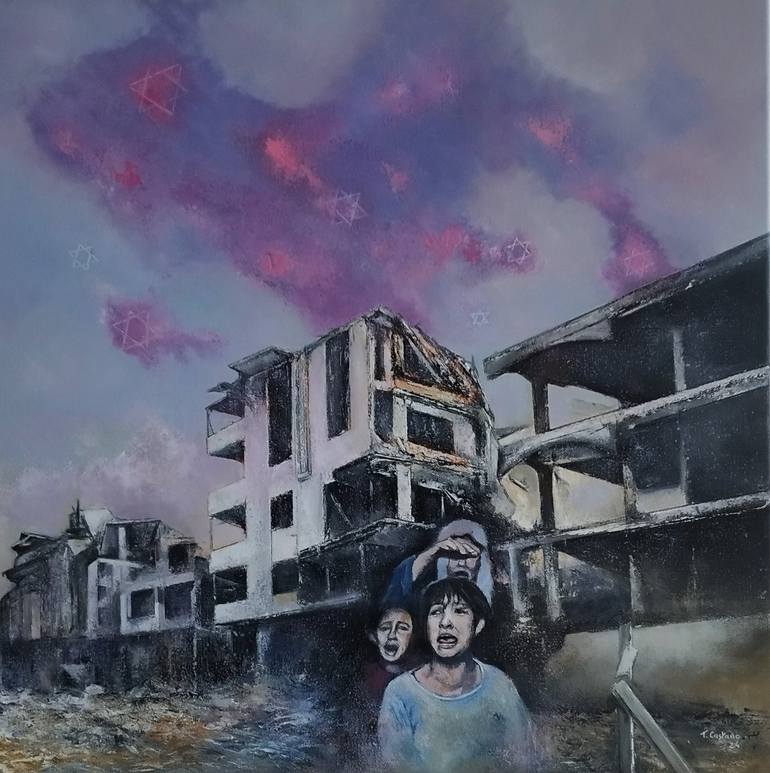 A shower of stars- Gaza Painting by Tomas Castano | Saatchi Art