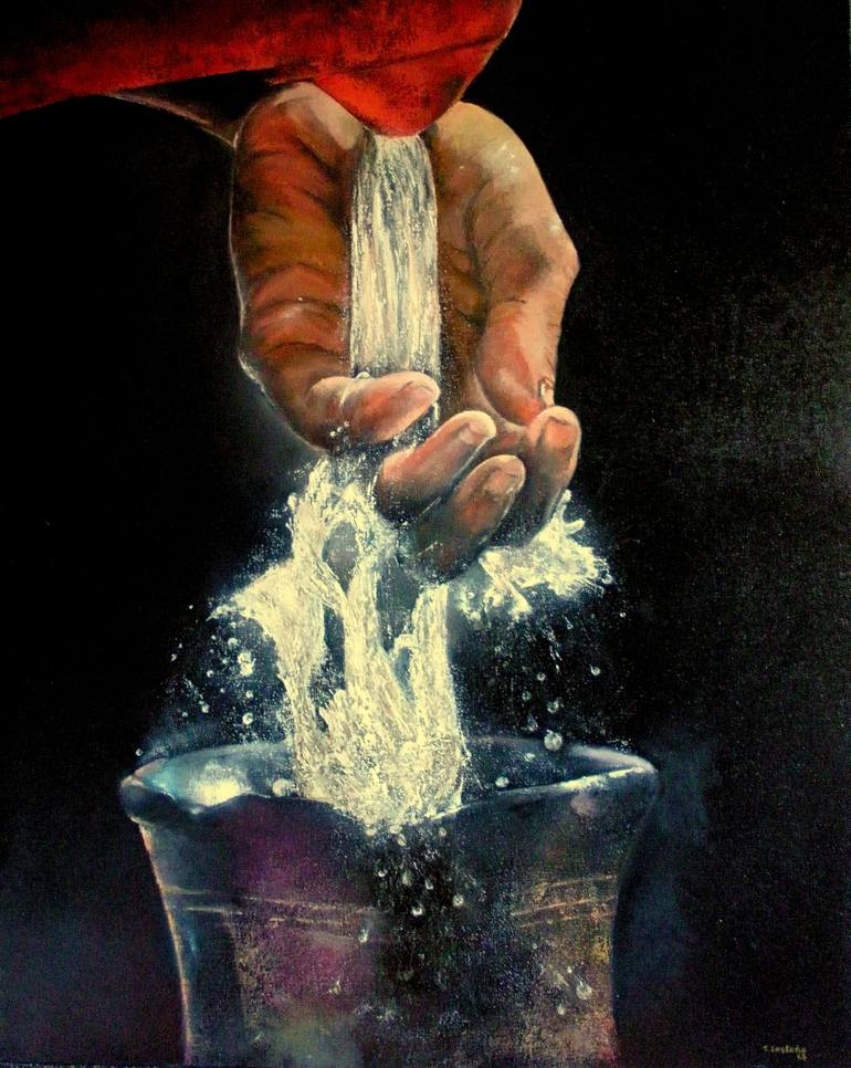 hand washing Painting by Tomas Castano | Saatchi Art