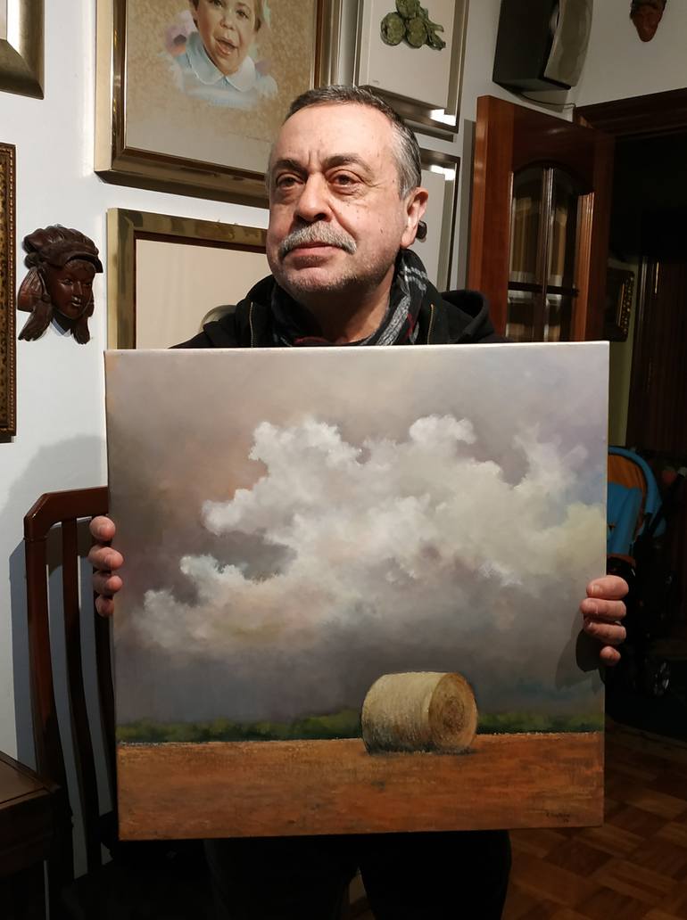 Stormy sky in lands of Castilla-Spain Painting by Tomas Castano ...