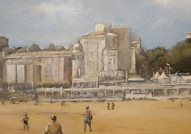Paseando por la playa del Sardinero Painting by Tomas Castano | Saatchi Art