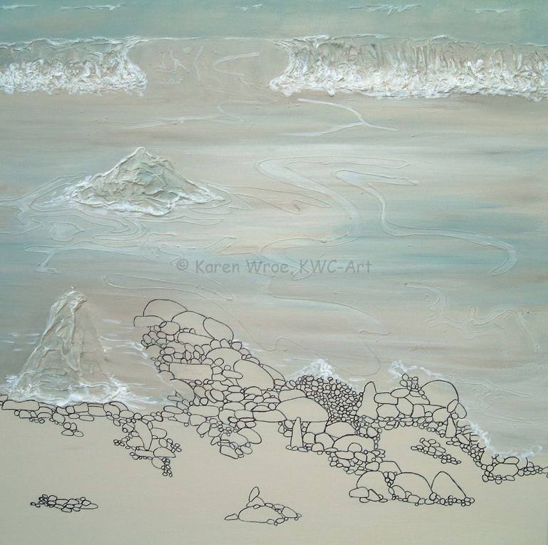 Thalassa Aspro Painting by Karen Wroe | Saatchi Art