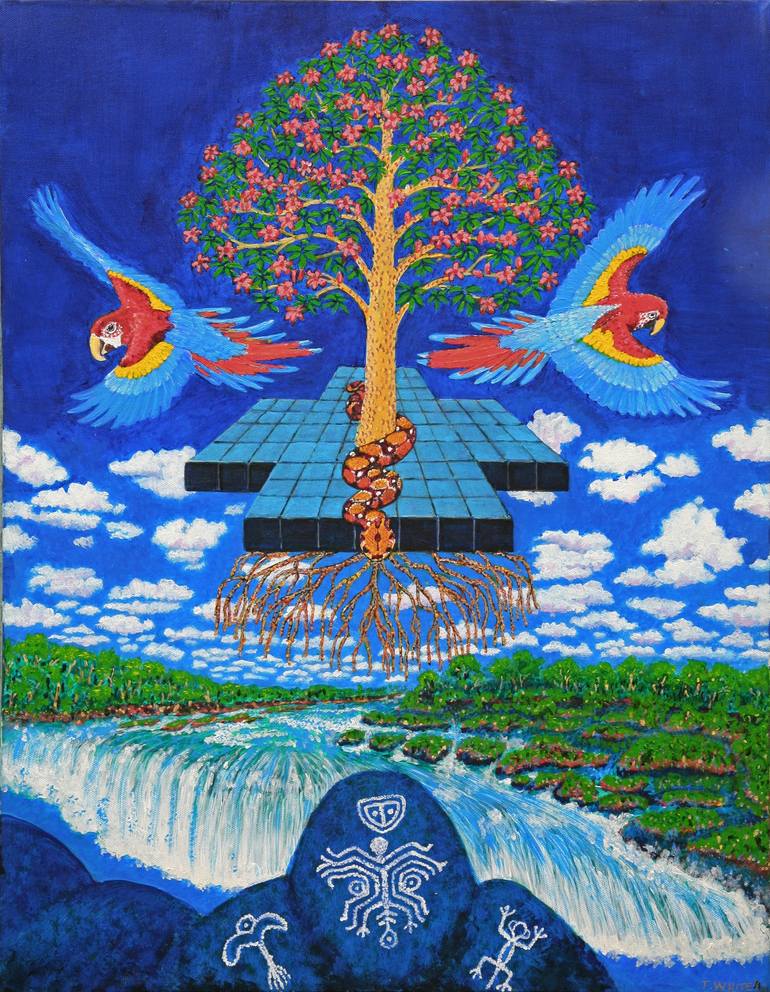 Laguna Tree at Jirijirimo Falls, Vaupes Painting by Timothy White ...