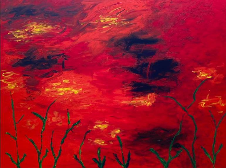 Poppy Painting by Matthew Sherrill | Saatchi Art