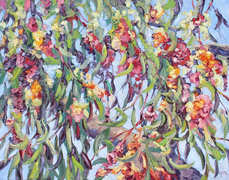 Gum Tree Blossoms Painting by Kristen Olson Stone | Saatchi Art