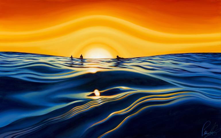 Sunset Glass Painting by Grant Pecoff | Saatchi Art