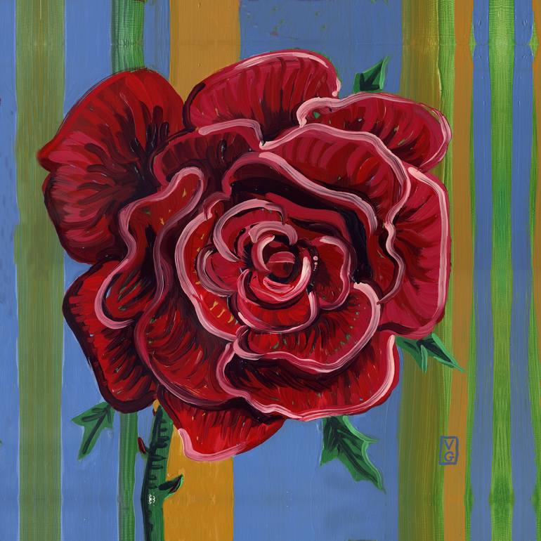 Rose of auspicious love Painting by Viridian Green | Saatchi Art