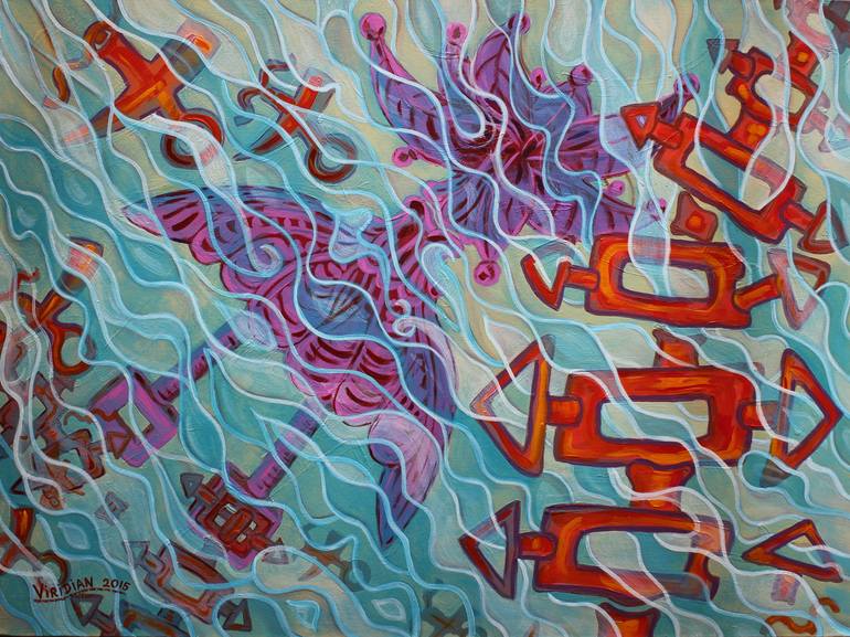 Planet Gossamer Painting by Viridian Green | Saatchi Art