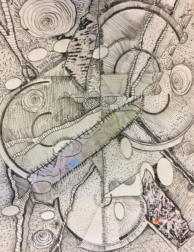 Pen and Ink Collage 12/02/16 Drawing by Michael Clague | Saatchi Art