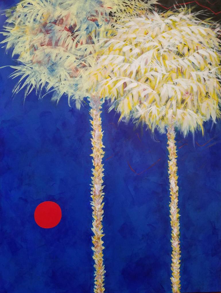 Midnight at the Oasis Painting by Laura Stokes | Saatchi Art