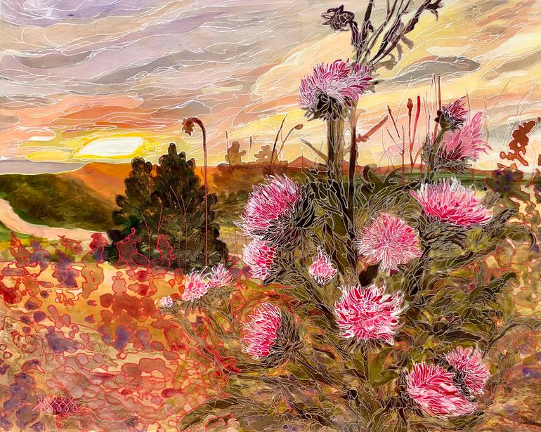 Sunthistle Painting by Andrea Downs | Saatchi Art