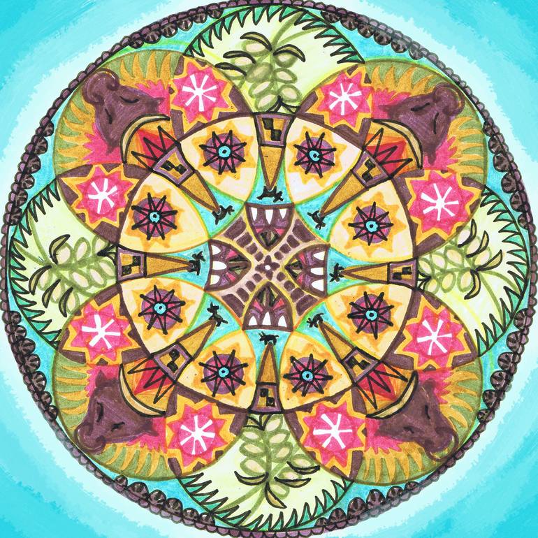 Earth Mandala Mixed Media by Viv Rosser | Saatchi Art