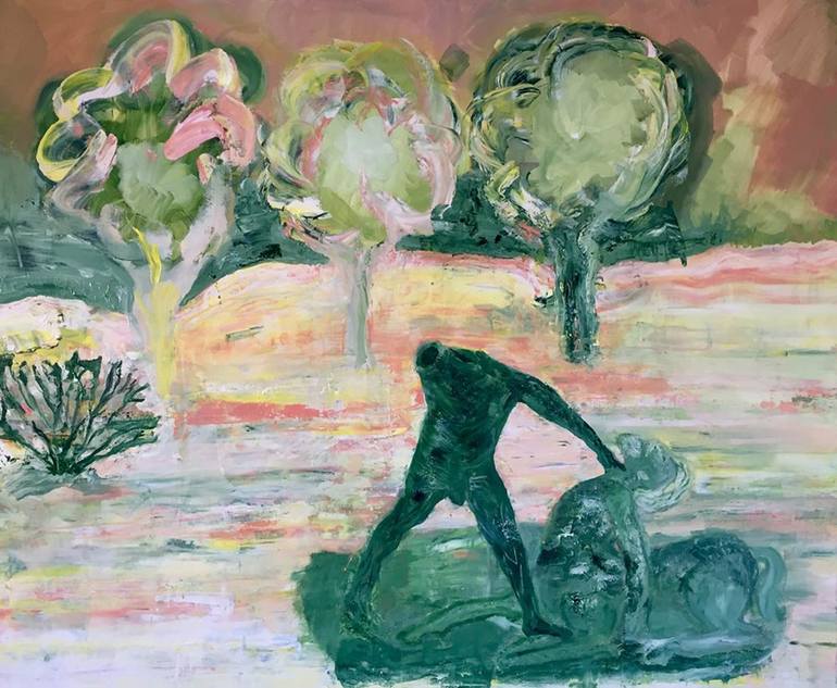 Centaurs and Sphinx in the Garden II Painting by Eva Wolfram-Ertl ...