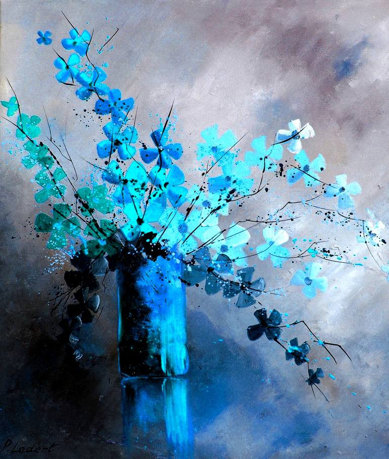 Blue still life -6711 Painting by Pol Ledent | Saatchi Art