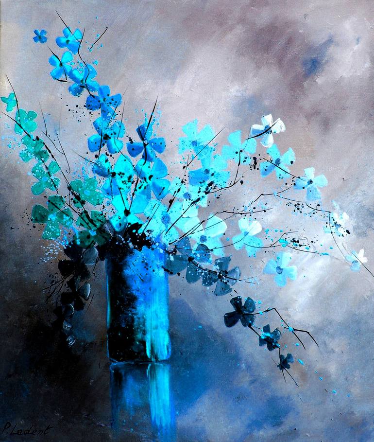Blue still life -6711 Painting by Pol Ledent | Saatchi Art
