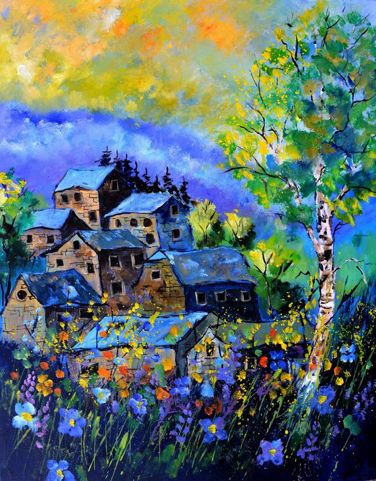 A nice village in my countryside Painting by Pol Ledent | Saatchi Art