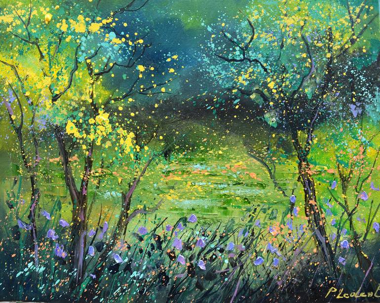 A magic pond in the forest Painting by Pol Ledent | Saatchi Art