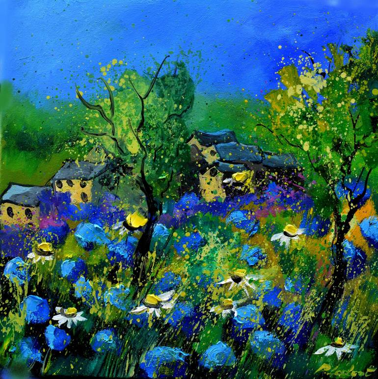 Blue village Painting by Pol Ledent | Saatchi Art