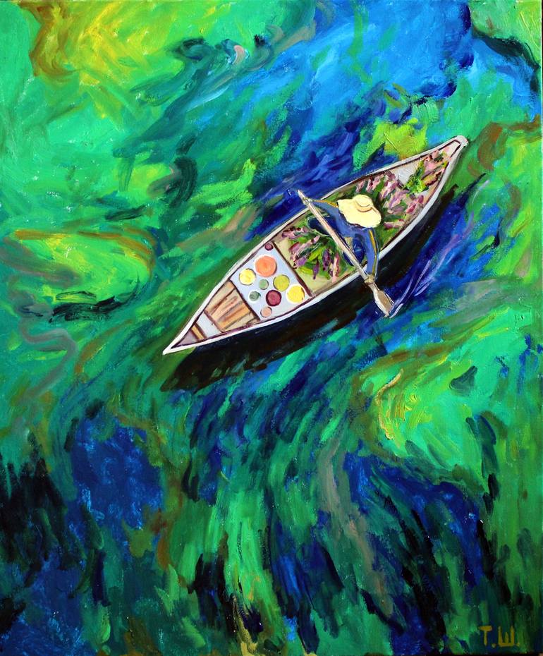 on the rivers of Vietnam Painting by Adel Shev | Saatchi Art