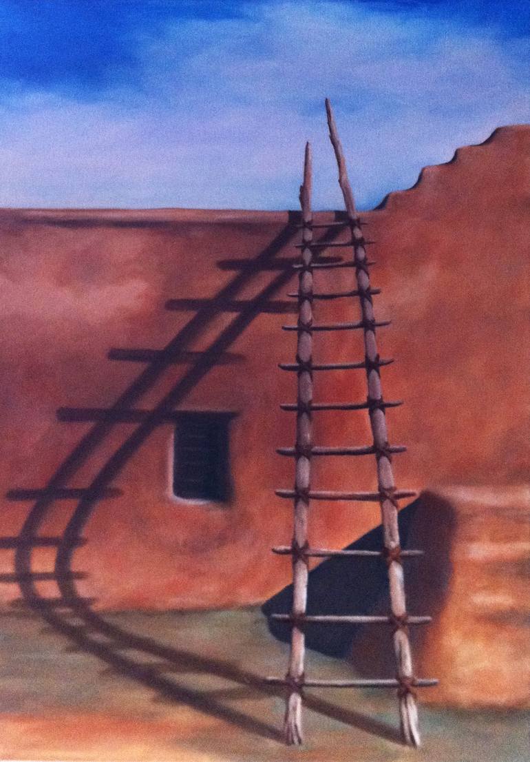 ladder shadow Painting by Sarah Loffler | Saatchi Art
