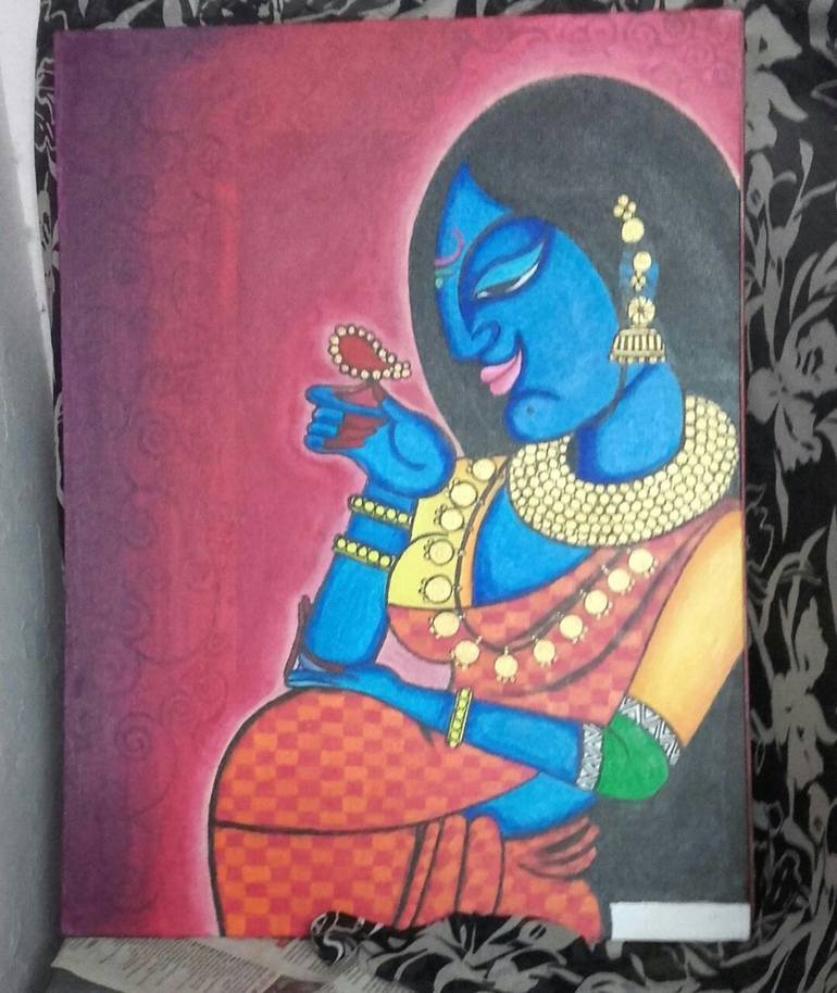 Beautiful Women in Marathi Saree Painting by Vanita Chandrakar ...