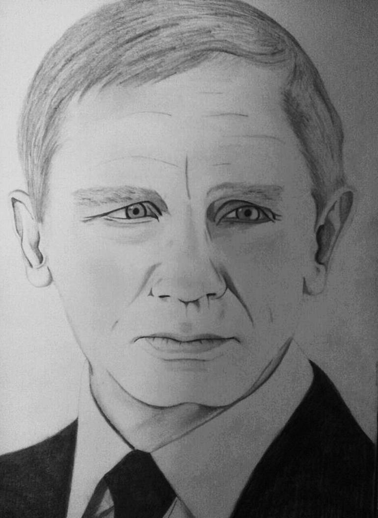 Daniel Craig Drawing by Ben Biddiscombe | Saatchi Art