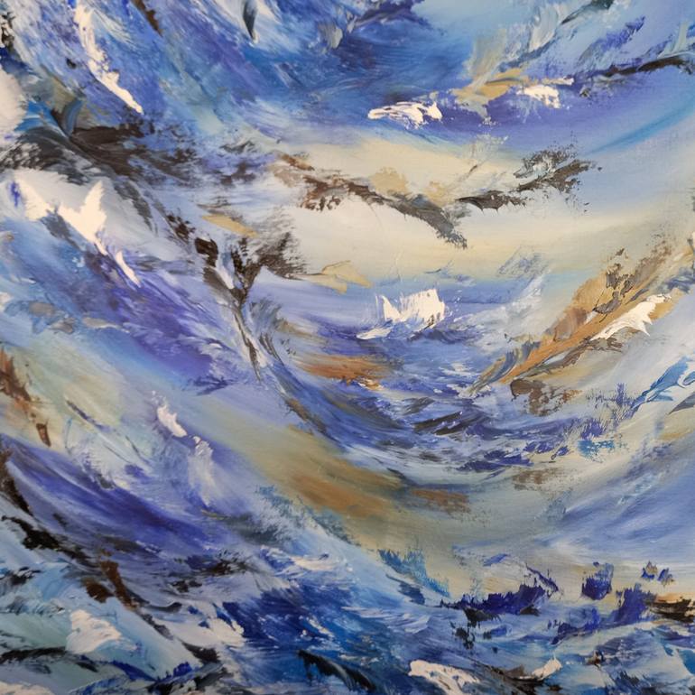 Snowbird 70 x 70 cm Oil Painting Painting by susan wooler | Saatchi Art
