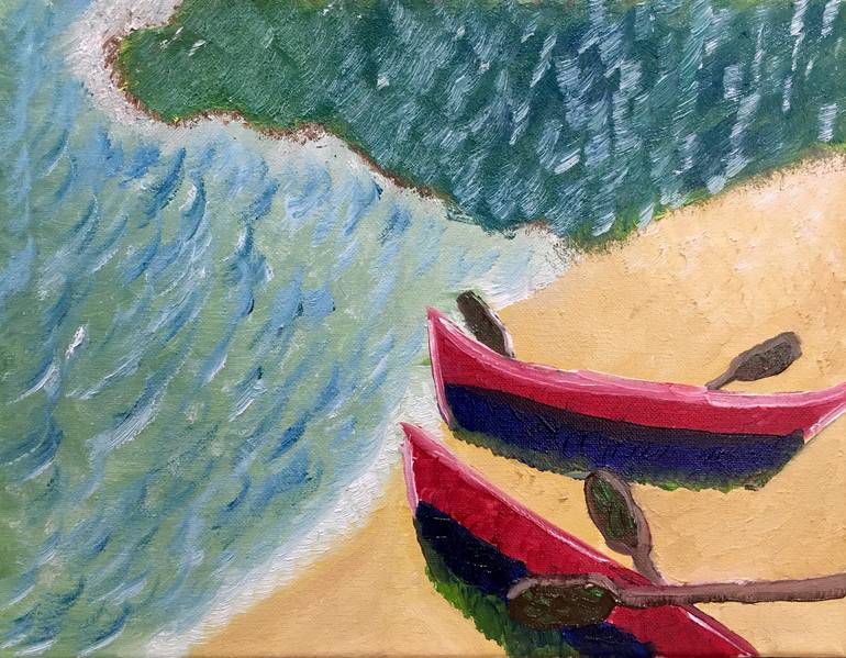 Humble fishing boats Painting by Michael Felan | Saatchi Art