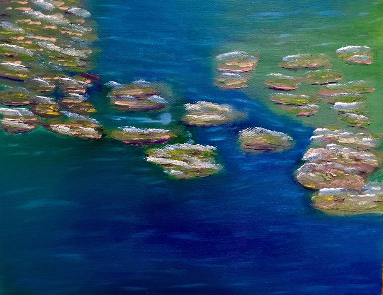 Monet inspired lilies Painting by Michael Felan | Saatchi Art