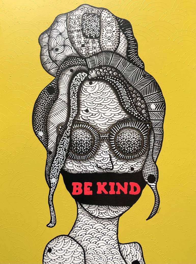 Be Kind Painting by Sandra Calderón | Saatchi Art