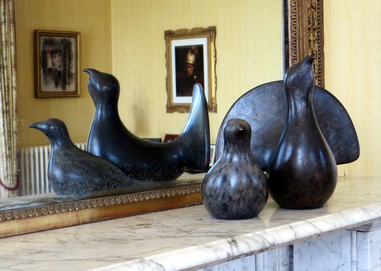 Capercaillie & Hen Sculpture by Gilly Thomas | Saatchi Art