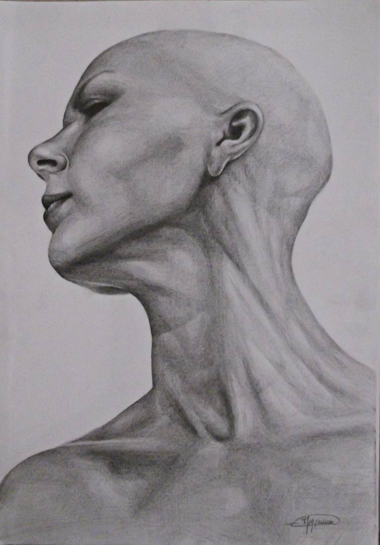 Female figure3 Drawing by Elena Papaioannou | Saatchi Art