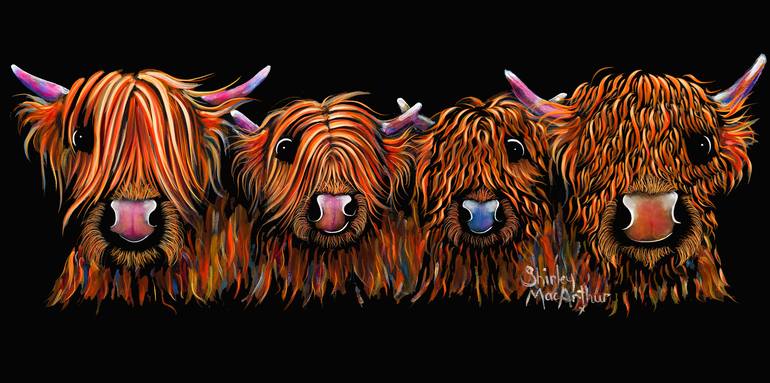 Highland Cow Prints ' THe GiNGeR NuTS ' BY SHiRLeY MacARTHuR Painting ...
