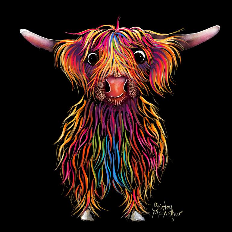 HiGHLaND CoW PRiNT SCoTTiSH ' JiMMY ' BY SHiRLeY MacARTHuR Painting by ...