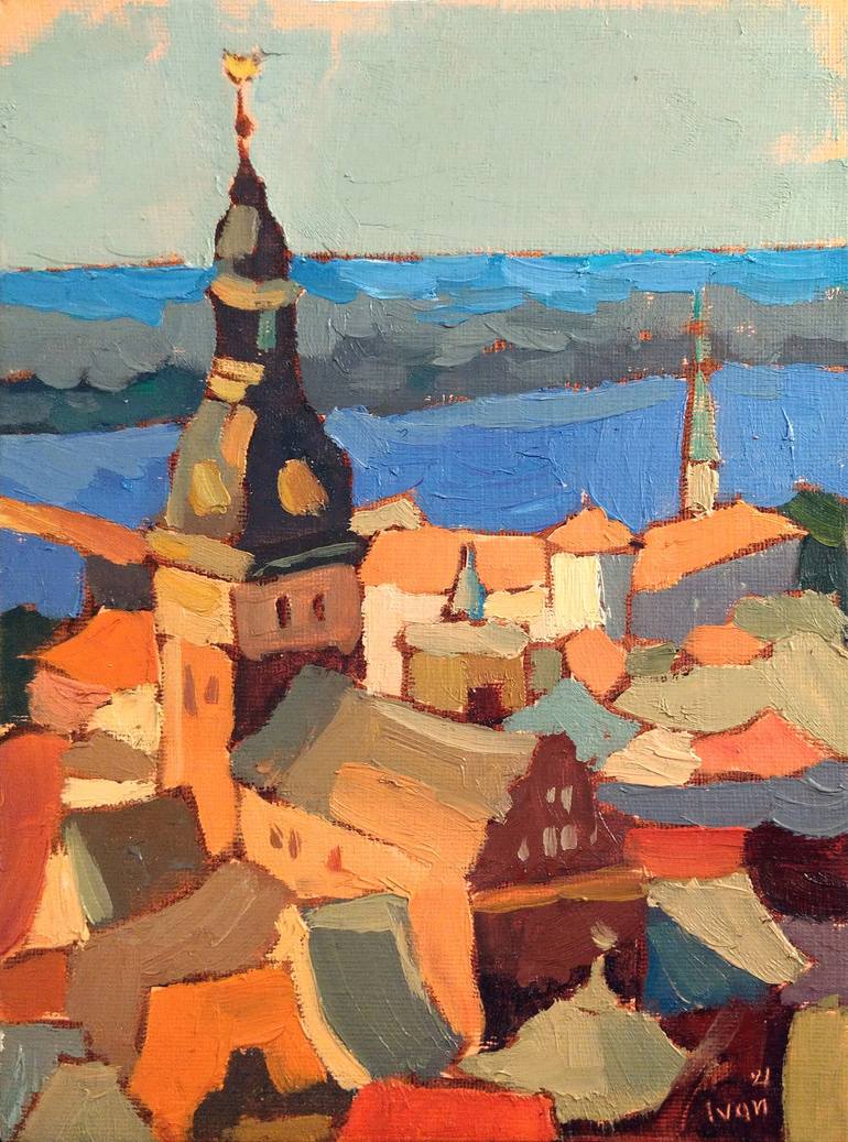 Small Riga Nr.2 Painting by Ivan Onnellinen | Saatchi Art