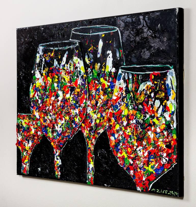 Wine Glasses Painting by Marci Ziff | Saatchi Art