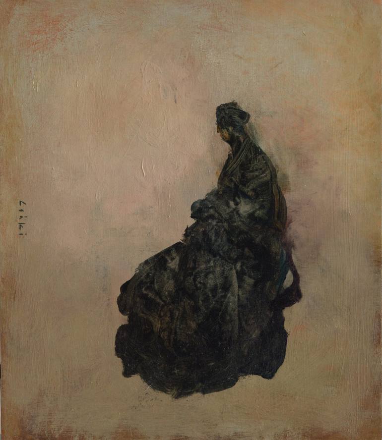 Feketében Painting by Csáki Róbert | Saatchi Art