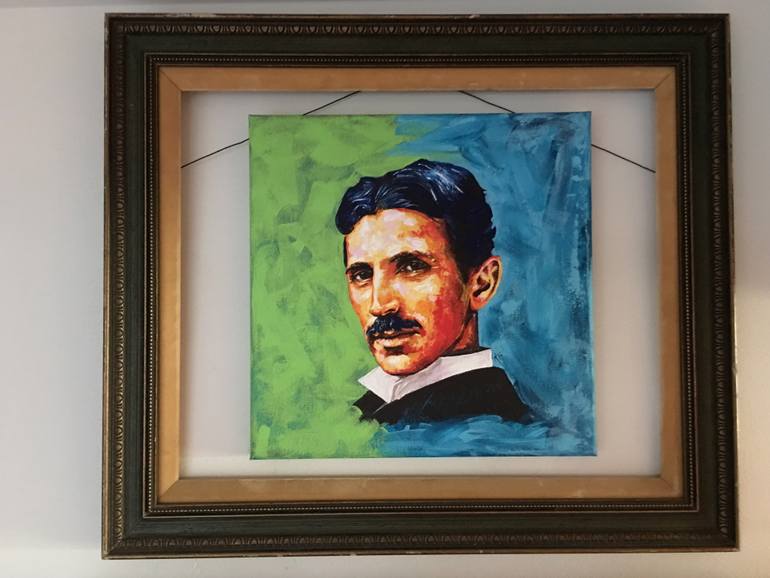 The Great Inventor - Nikola Tesla Painting by Konni Jensen | Saatchi Art