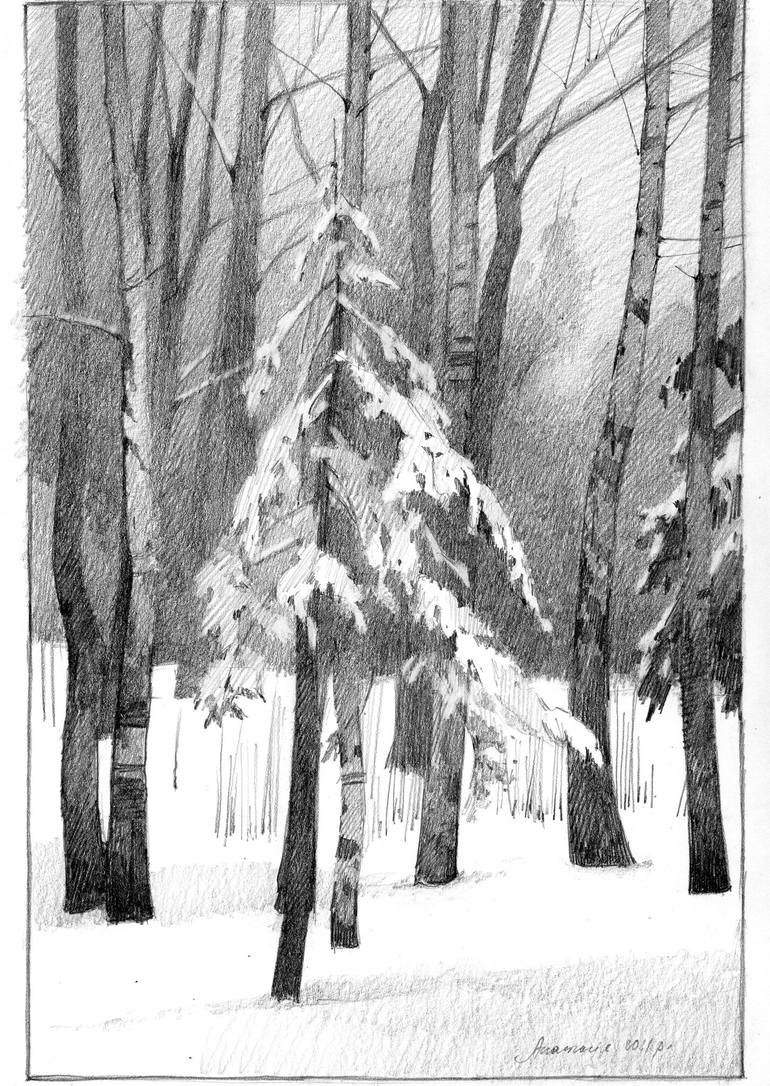 March Drawing by Anastasia Yaroshevich | Saatchi Art