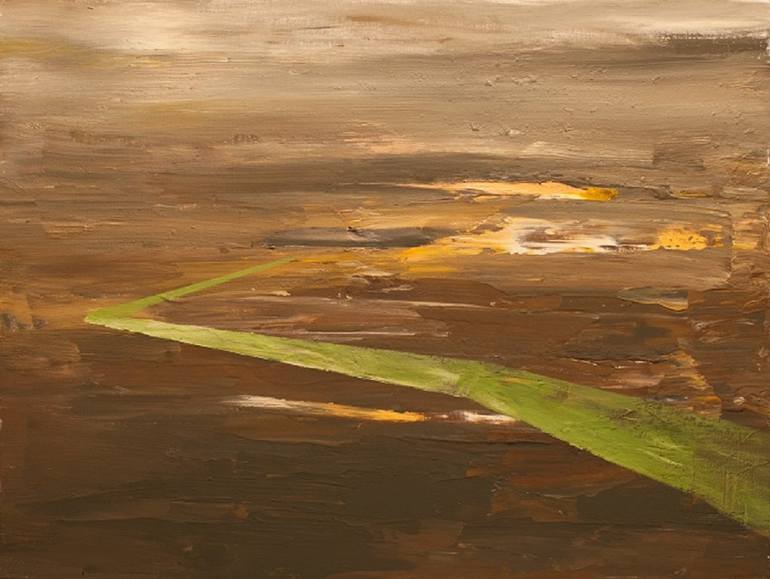 Green Line Painting by Grigory Kolodub | Saatchi Art