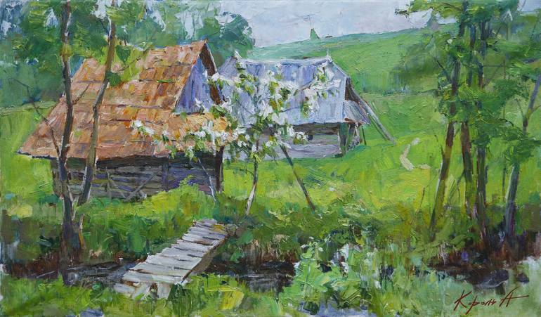 Cherry blooms Painting by Aleksandr Korol | Saatchi Art