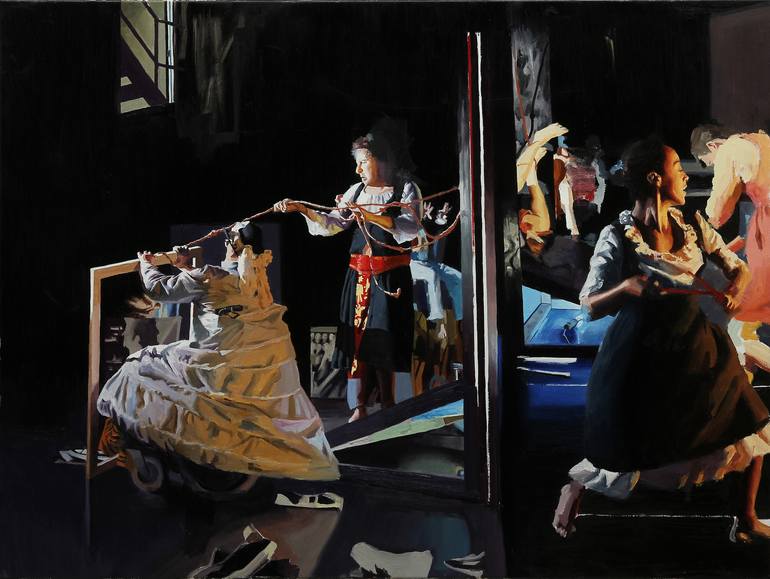 Assembling the Structures Painting by Adam Caldwell | Saatchi Art