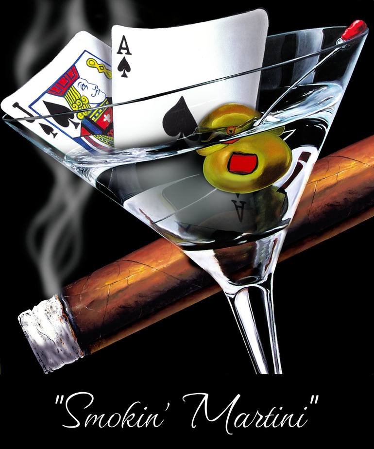 Smokin' Martini Painting by Leon Jones | Saatchi Art