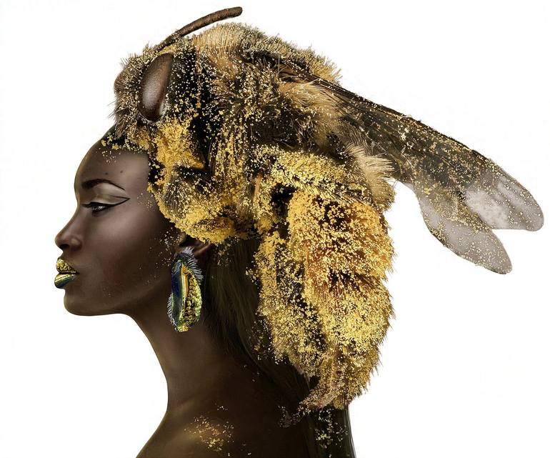 Bee Golden Painting by Cheraine Collette | Saatchi Art