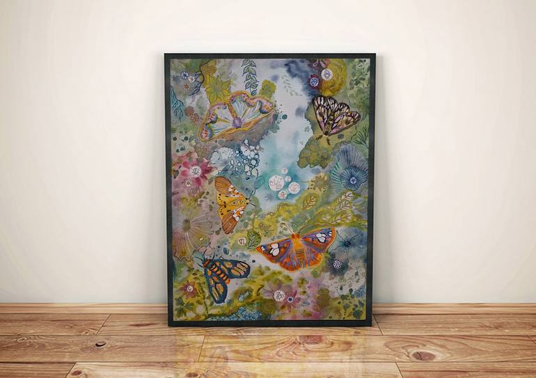 Sigils and Moths Painting by Eva Nev | Saatchi Art