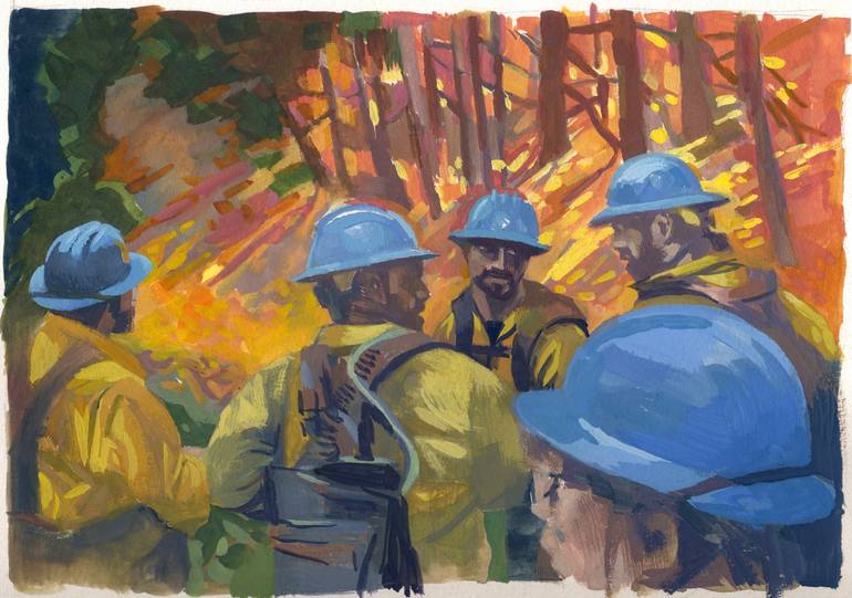 Firefighters Painting by Scott Erwert | Saatchi Art