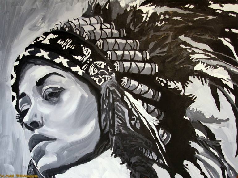 Untitled Headdress Number Four Painting by W Max Thomason | Saatchi Art