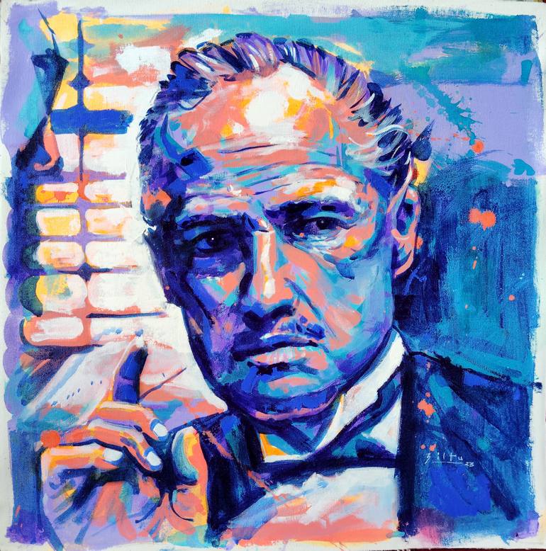 Marlon Brando I Painting by Biltu Ghosh | Saatchi Art