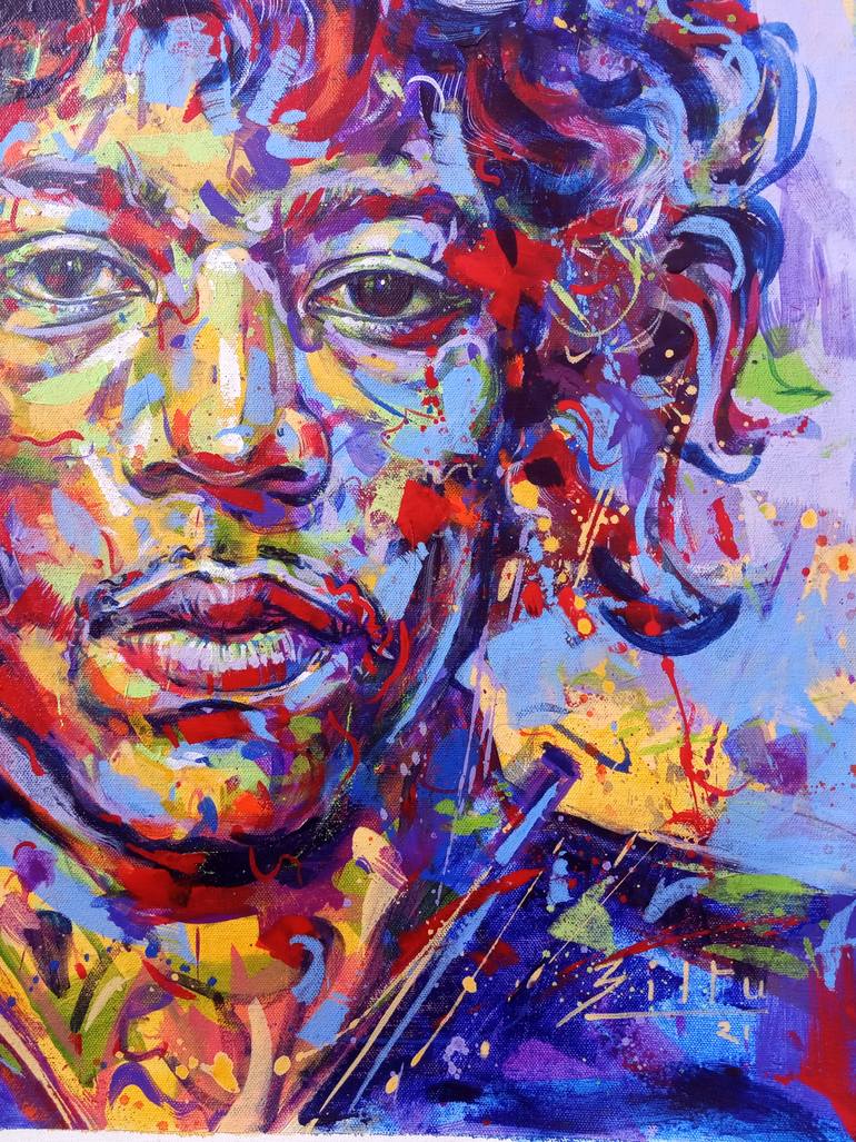 Jimi Hendrix II Painting by Biltu Ghosh | Saatchi Art
