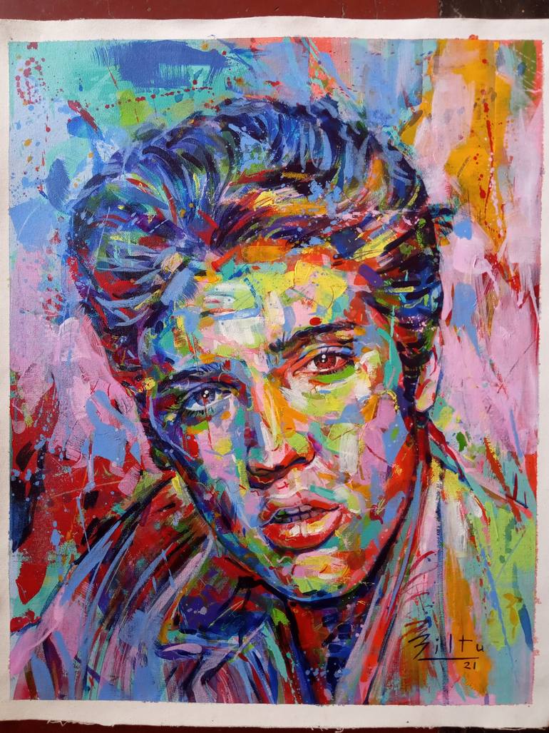 Elvis Presley I Painting by Biltu Ghosh | Saatchi Art